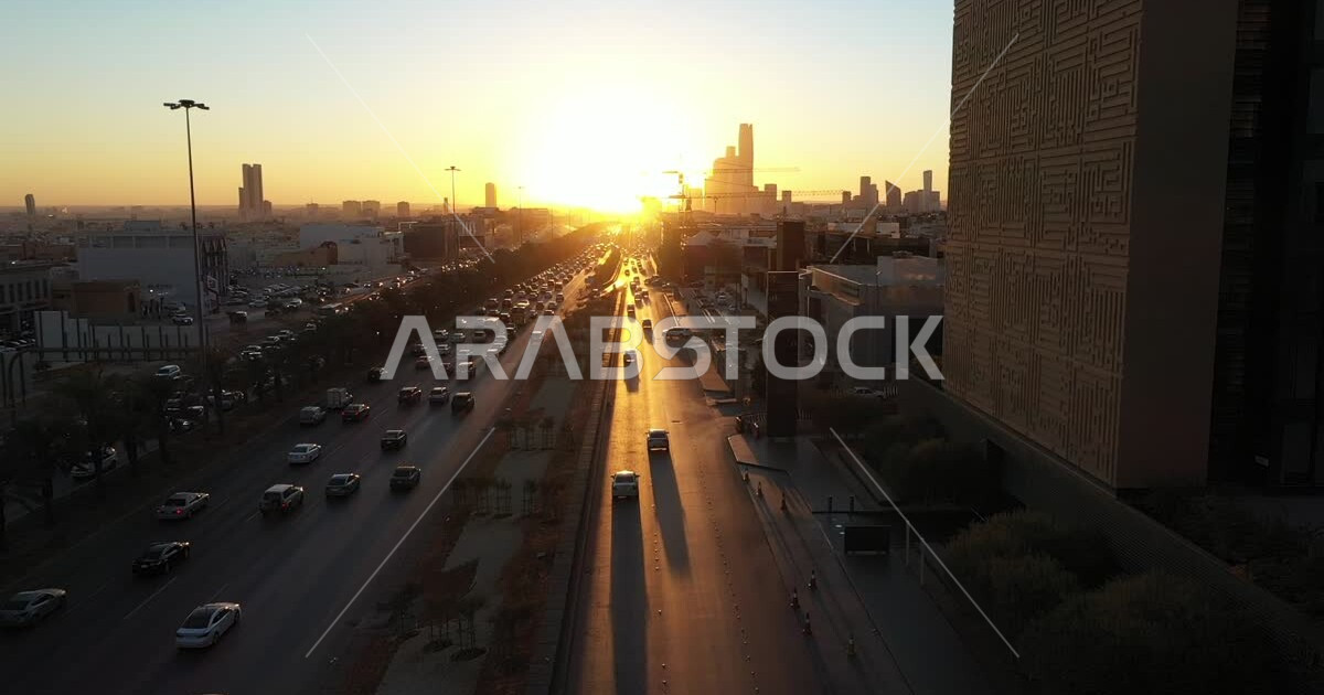 The famous roads, streets and landmarks of Riyadh, Drone photography of ...