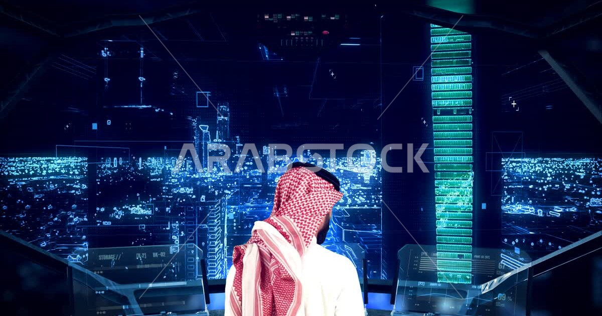 Saudi Vision 2030 projects, a view from the back of a Saudi Arabian ...