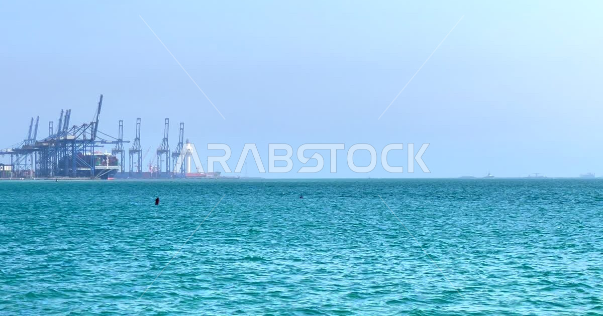 Calm sea waves in Jeddah in the Kingdom of Saudi Arabia, the beaches ...