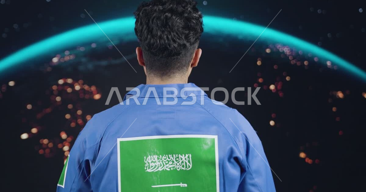 The flag of the Kingdom of Saudi Arabia, a three-dimensional ...