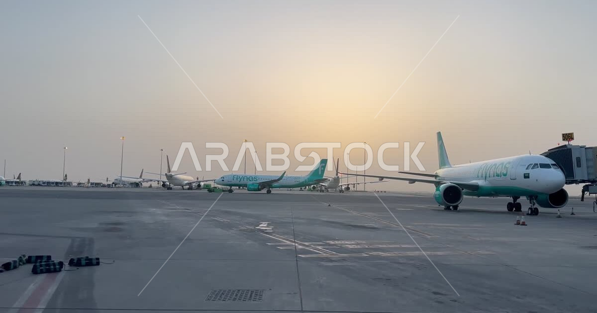 The runway at King Khalid Airport in Riyadh in the Kingdom of Saudi ...