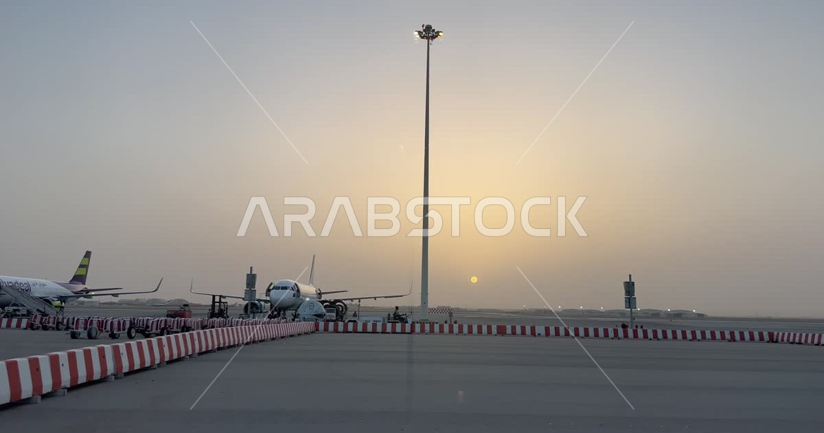 The runway at King Khalid Airport in Riyadh in the Kingdom of Saudi ...