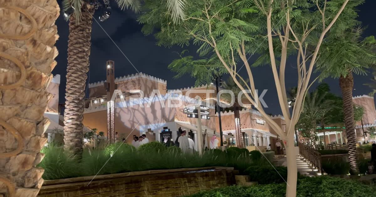 A group of visitors in the historical Al-Turaif neighborhood in Al ...