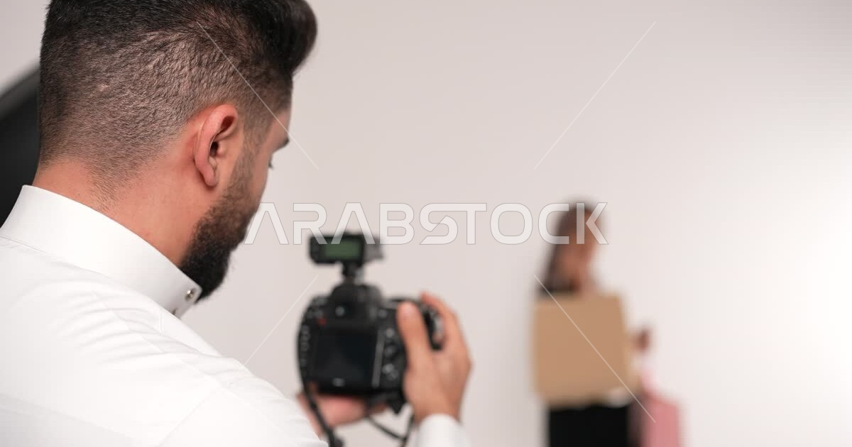 Reviewing and selecting the best photos from the camera, marketing ...