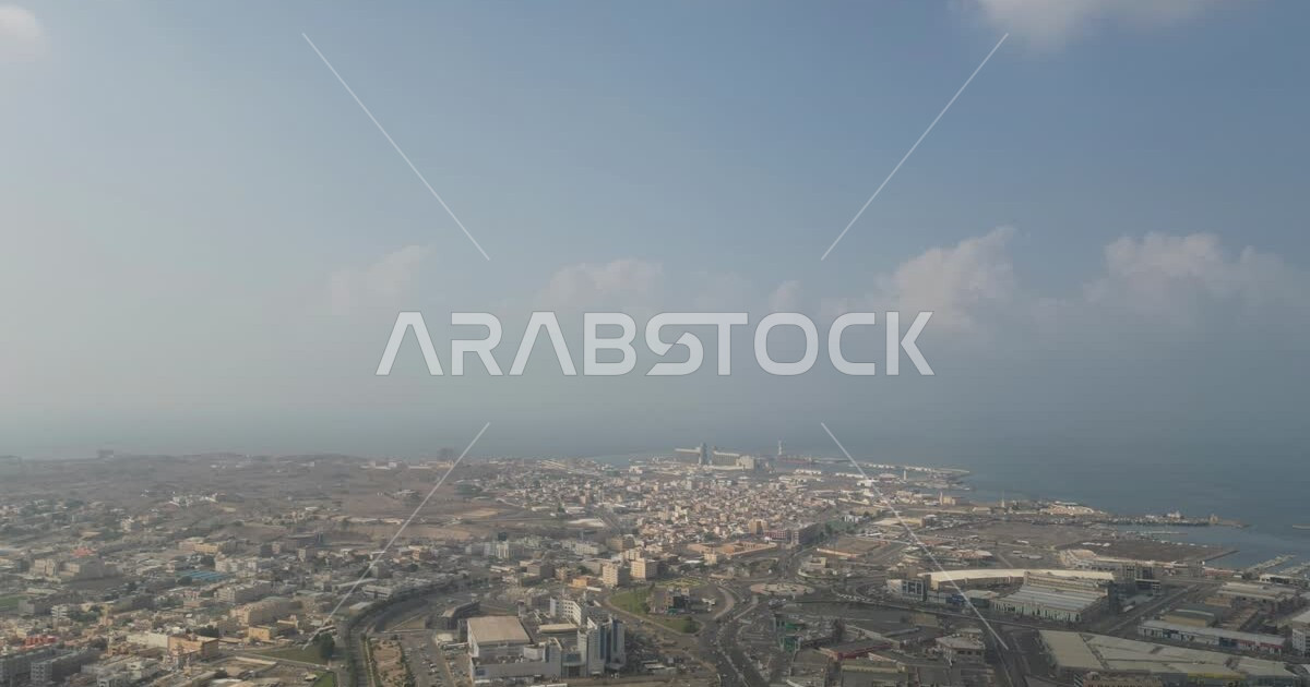A time-lapse aerial view of the city of Jizan in the Kingdom of Saudi ...