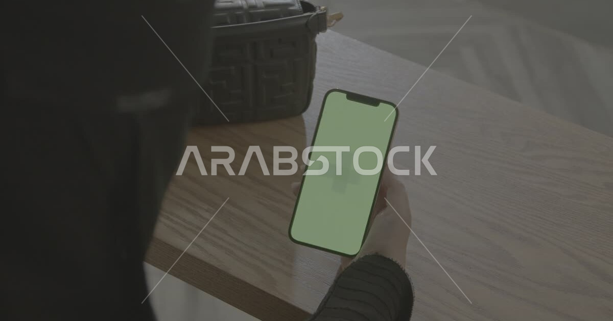 Chroma green screen display, photography from the back of a black Gulf ...