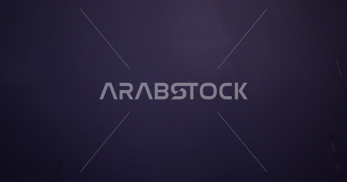 A thunderstorm hits the sky of Taif, weather, disasters and natural ...