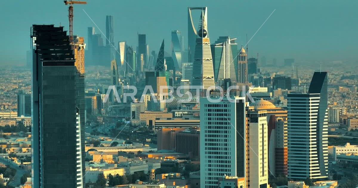 Urban development in Riyadh, photography from above of the towers in ...