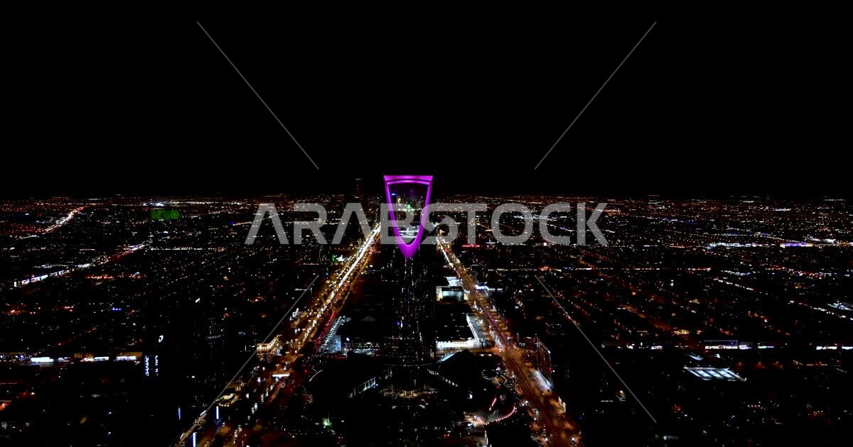 The famous towers and landmarks of Riyadh, drone photography of the ...