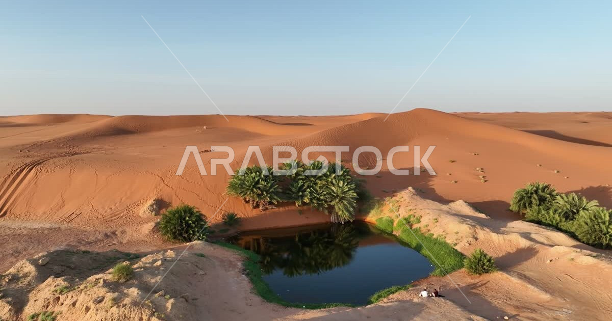 Sandy hills and plateaus, Brodan Oasis in the Najd region in Riyadh at ...