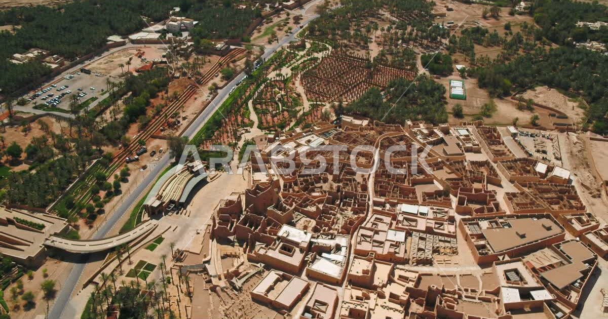 Drone aerial photography of the historic Al-Turaif neighborhood ...