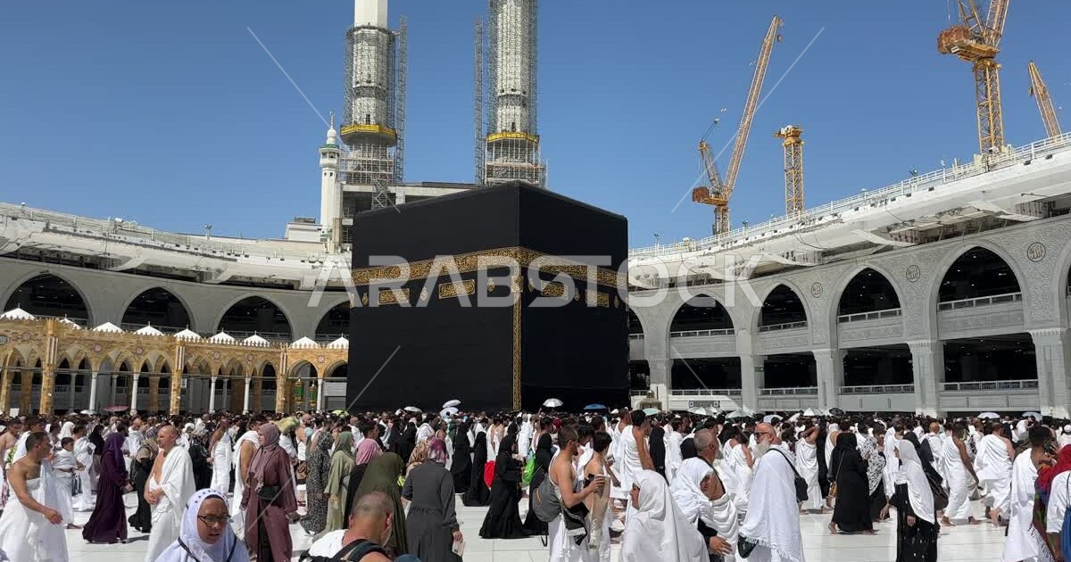 Tawaf around the honorable Kaaba in Makkah Al-Mukarramah in the Kingdom ...