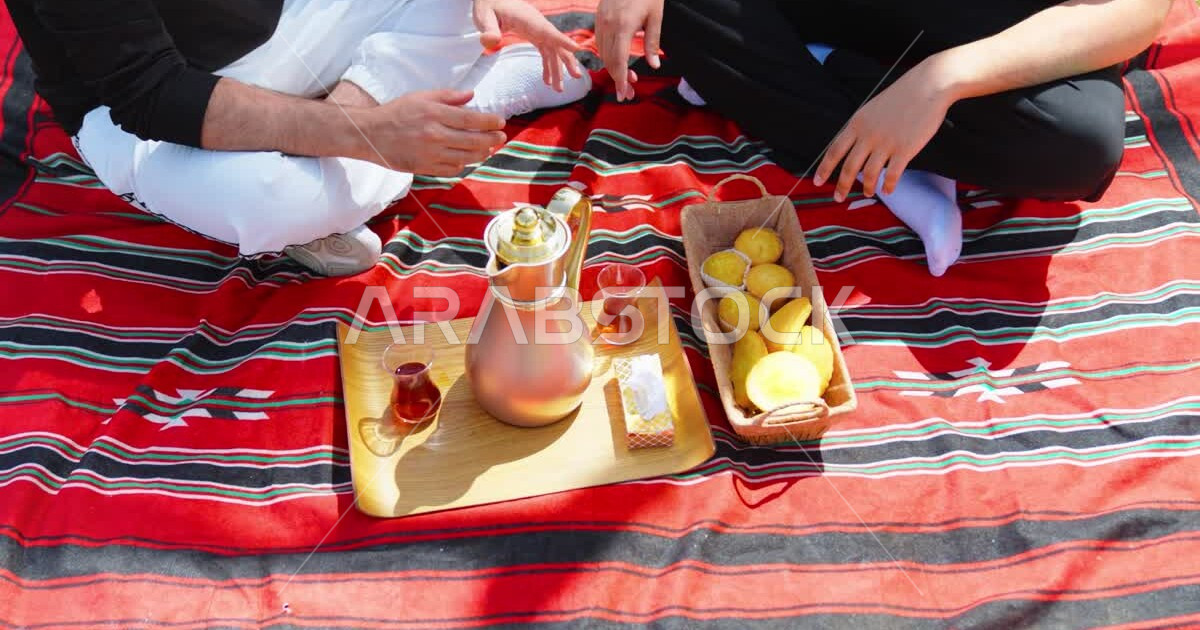 Wild kashta in an enjoyable summer atmosphere outside with friends, a ...