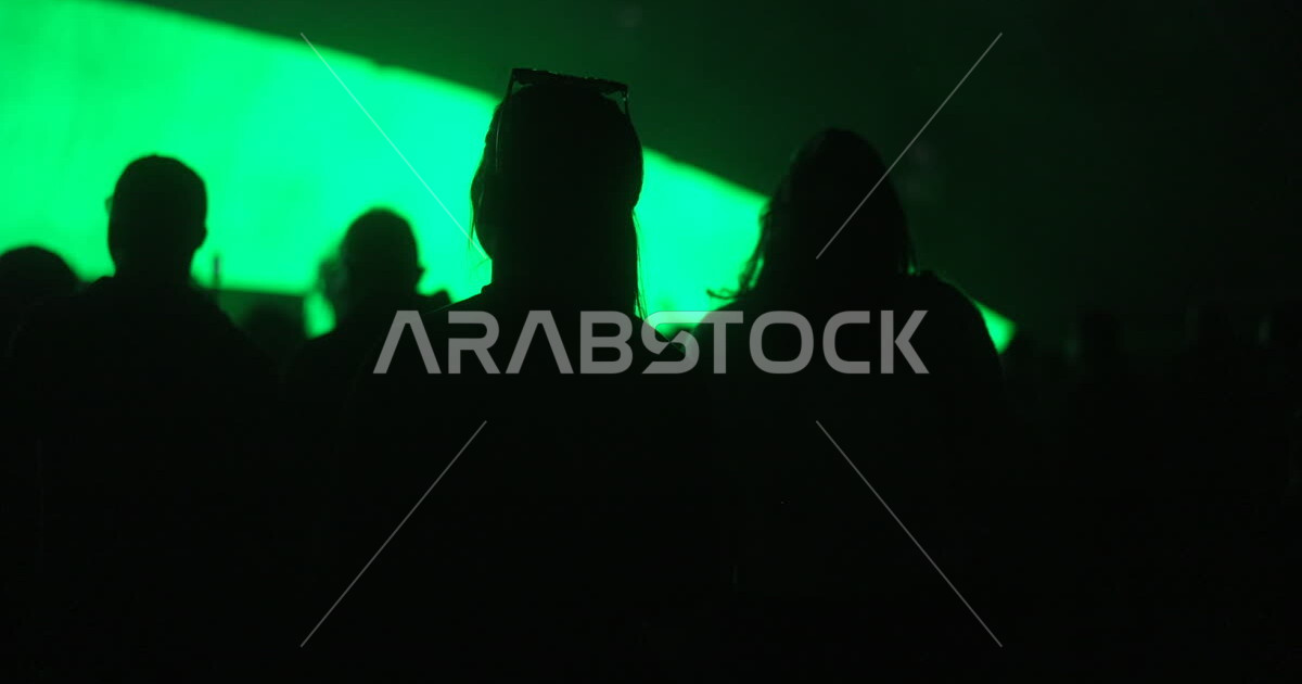 A group of young people dancing in concerts at the Middle Beast ...