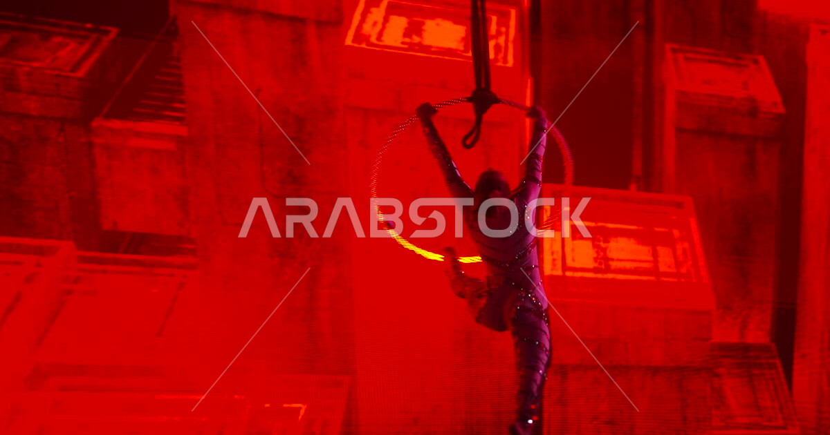Presenting aerial acrobatics at Middle Beast Festival in Riyadh, an ...