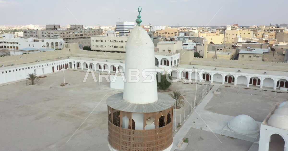 The ancient architecture of Ibrahim's palace in broad daylight, drone ...