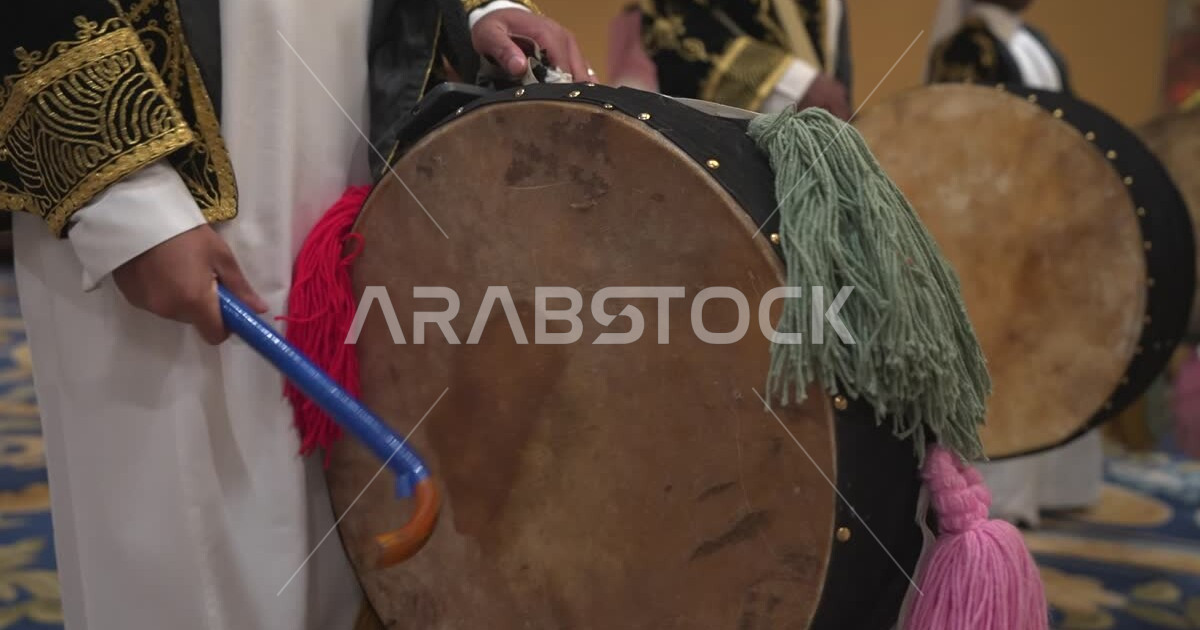 Al-Ardah Al-Najdiyyah, folk songs and dance, close-up depiction of a ...