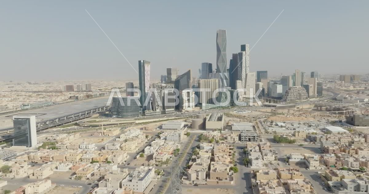 Drone aerial photography of the centers of the financial sectors in ...