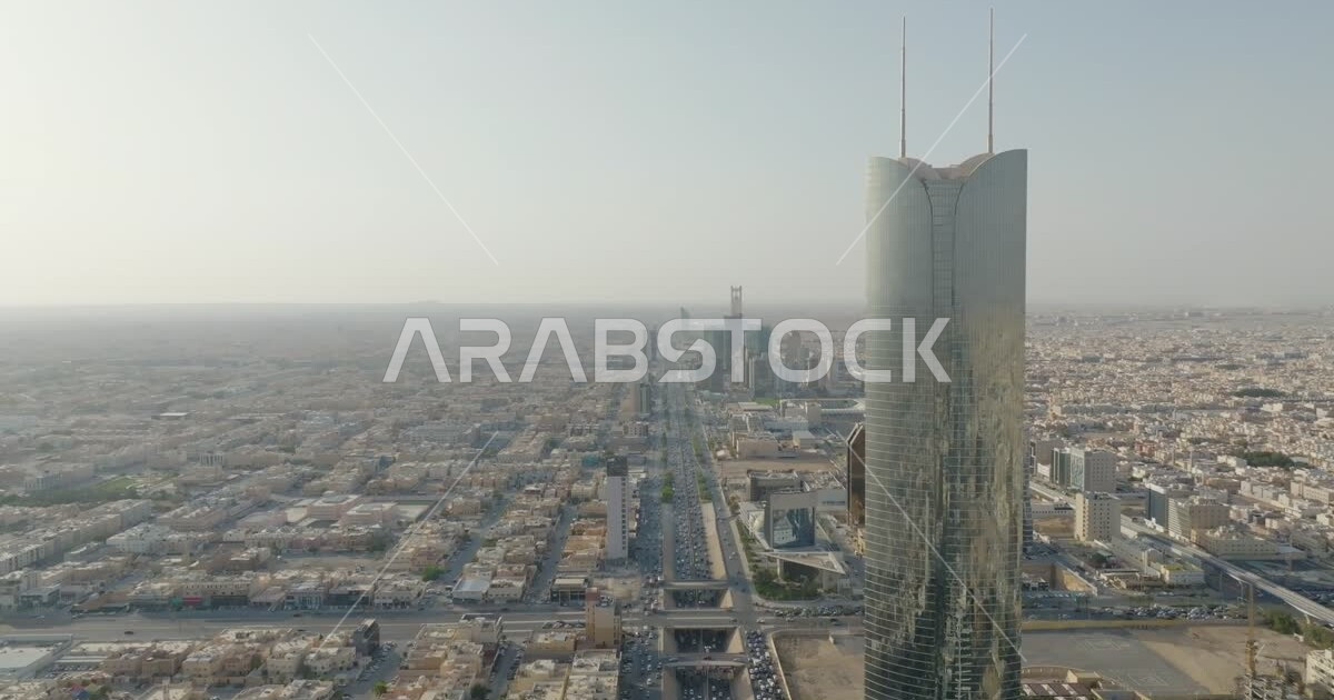Aerial photography using a drone of the Rafale Tower on King Fahd Road ...