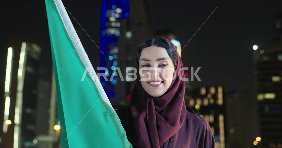 Pride and pride in owning a national identity, a smiling Saudi Gulf ...