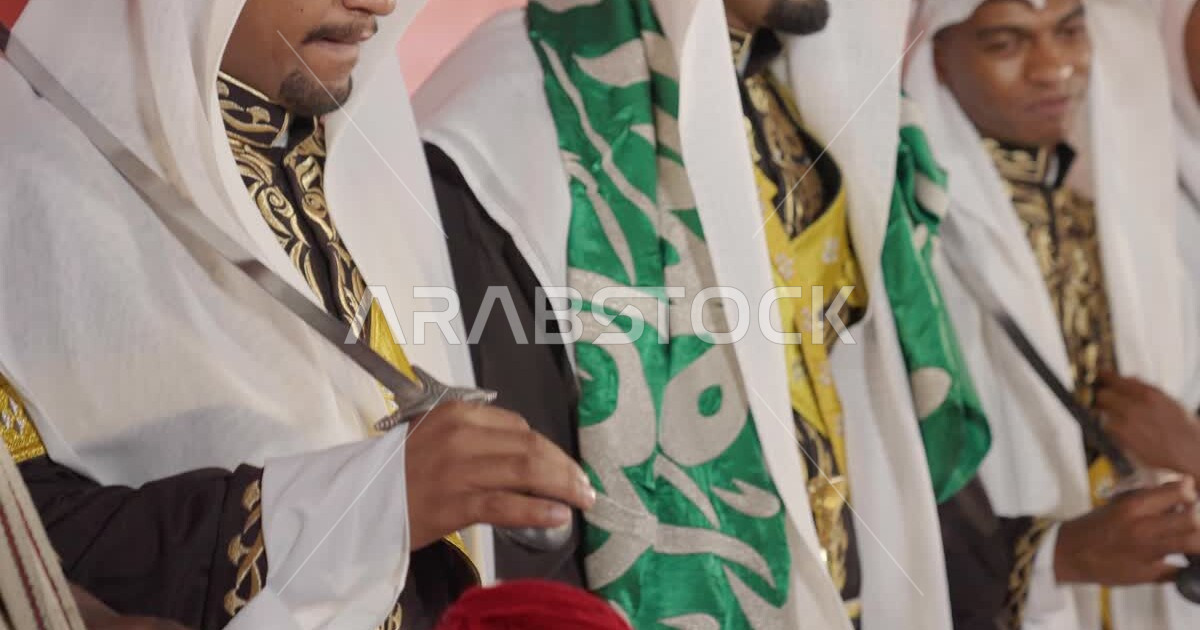Wearing the traditional dhokla and traditional dress, Saudi National ...