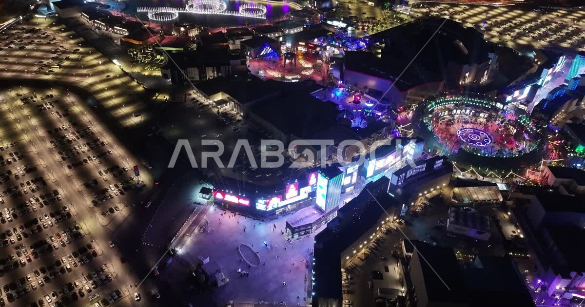 Drone photography of the Boulevard and World City in Riyadh, places and ...