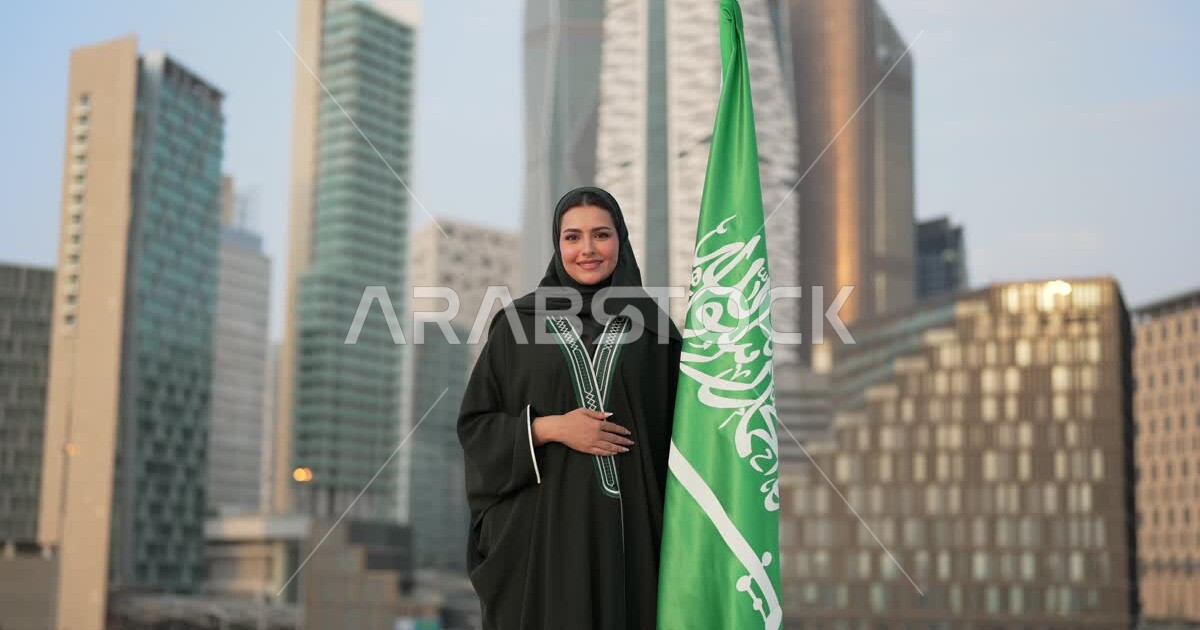 The concept of love for the homeland and belonging to it, Saudi Flag ...