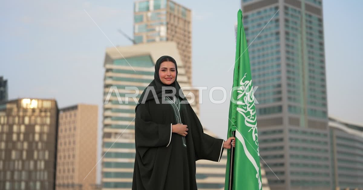 The concept of love for the homeland and belonging to it, Saudi Flag ...