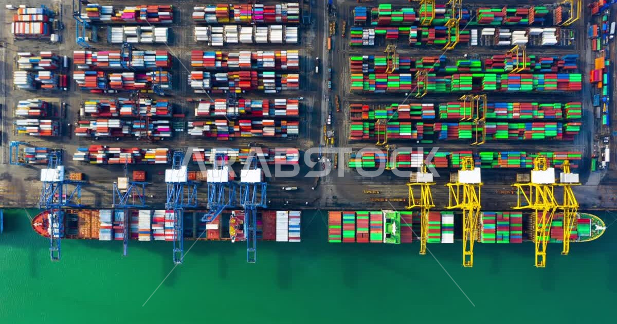 Vertical overhead time-lapse for the movement of transport trucks ...