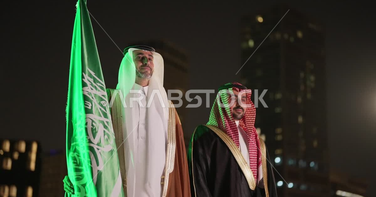 Celebrating the anniversary of Saudi National Day, two Saudi Gulf Arab ...