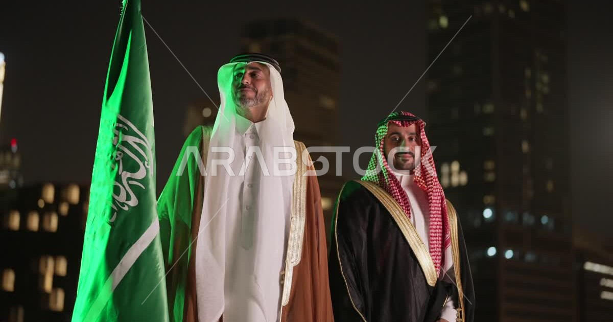 Celebrating the anniversary of Saudi National Day, two Saudi Gulf Arab ...