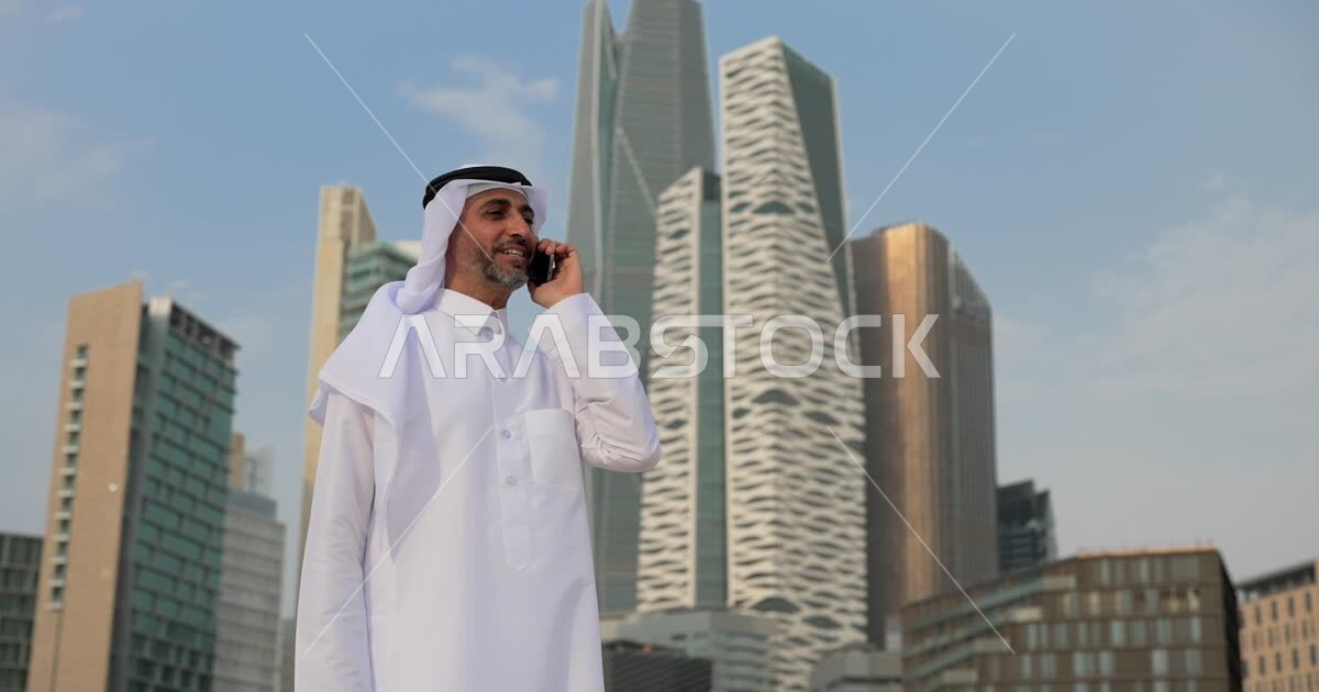 Answering and answering calls via mobile phone, a Saudi Arabian Gulf ...