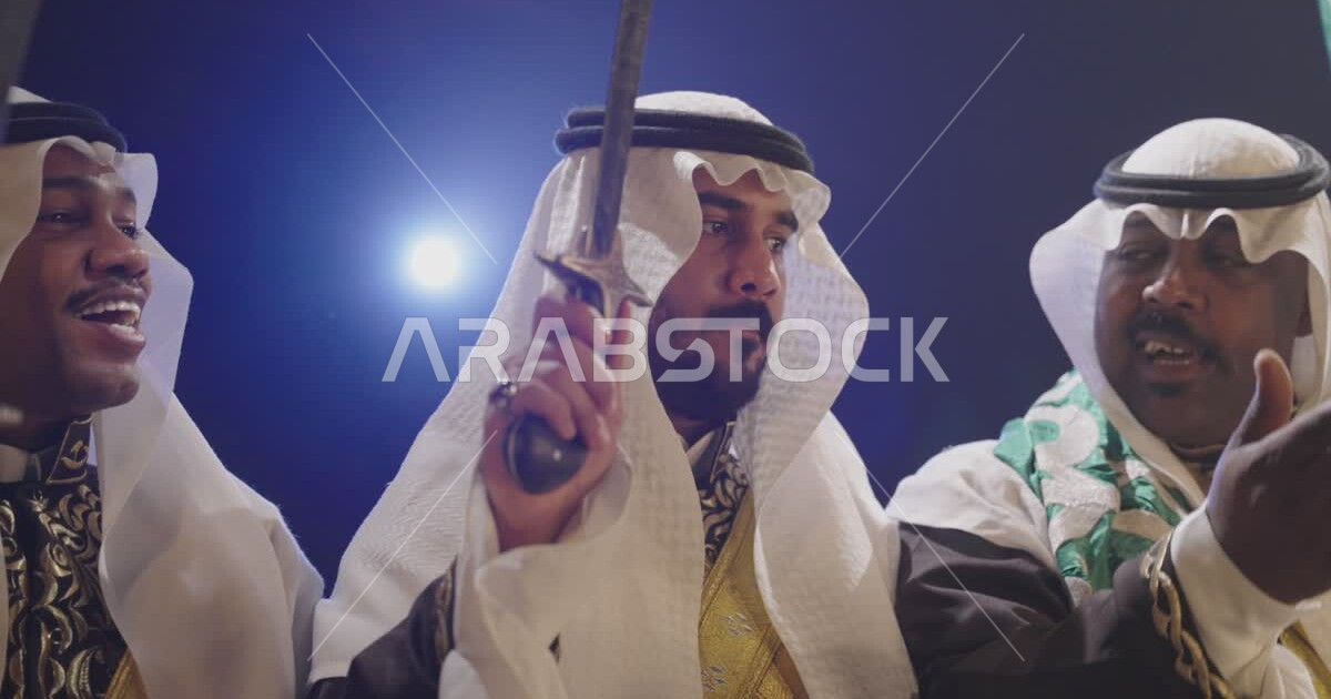 Wearing the folk costume of the Dagla and Farmila, a close-up of the ...