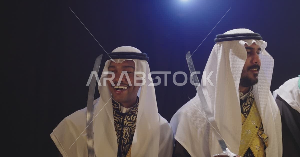 Wearing the popular dagla and farmila costume, close-up of the ...