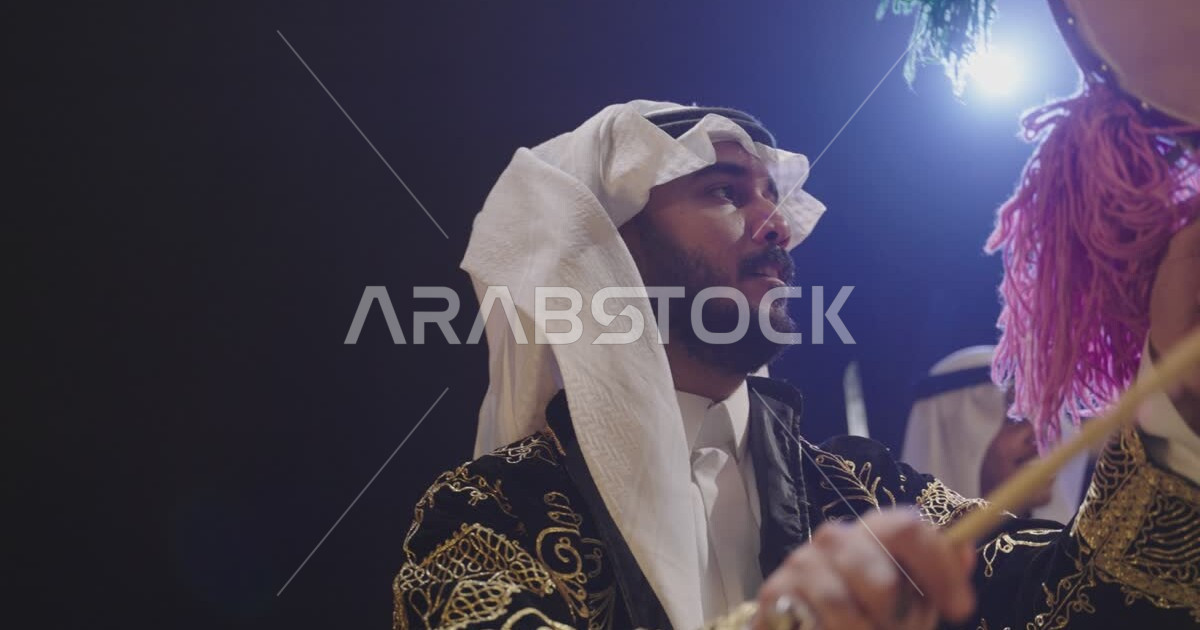 Folk dance, songs, and celebrations in commemoration of the Saudi ...