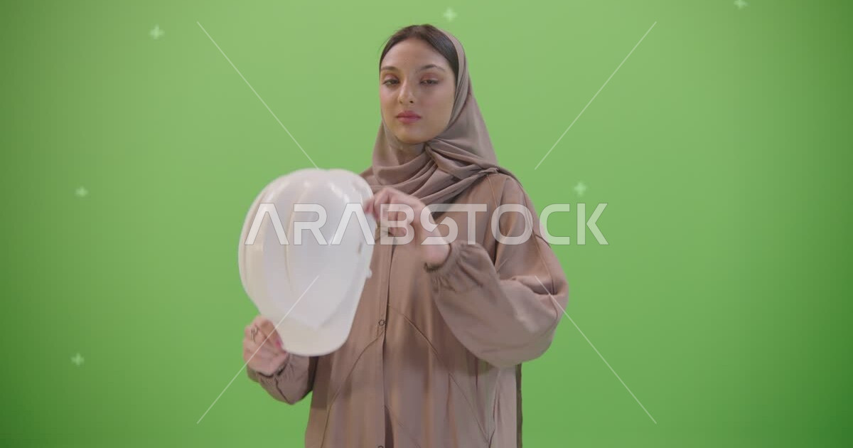 Facial gestures indicating pleasure and happiness, a close-up of a Saudi Gul Arab engineer ...