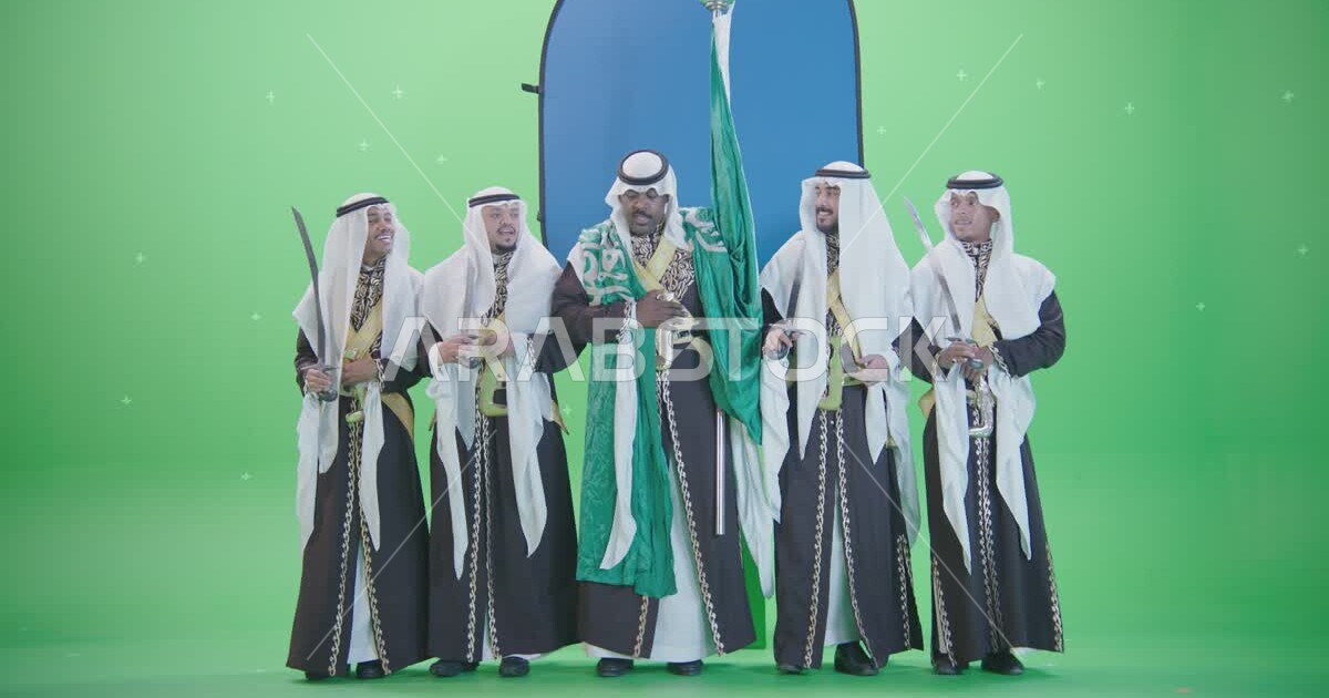 Slow motion photography from left to right of dancing with swords in ...