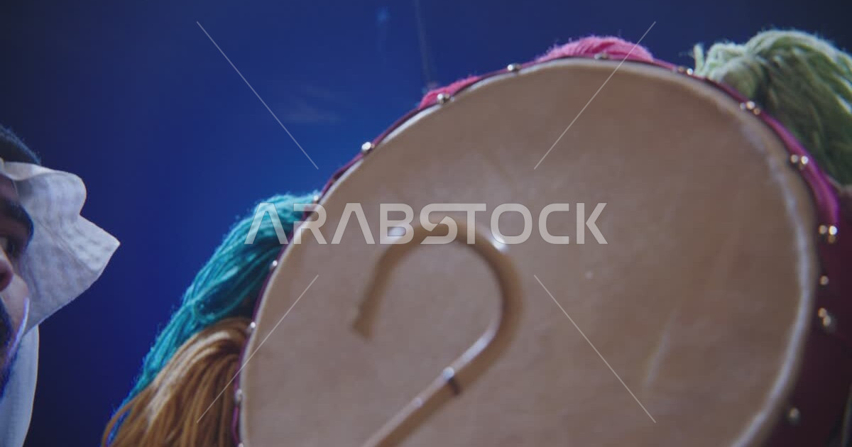 Close-up photography of a Saudi Gulf Arab man wearing a traditional ...