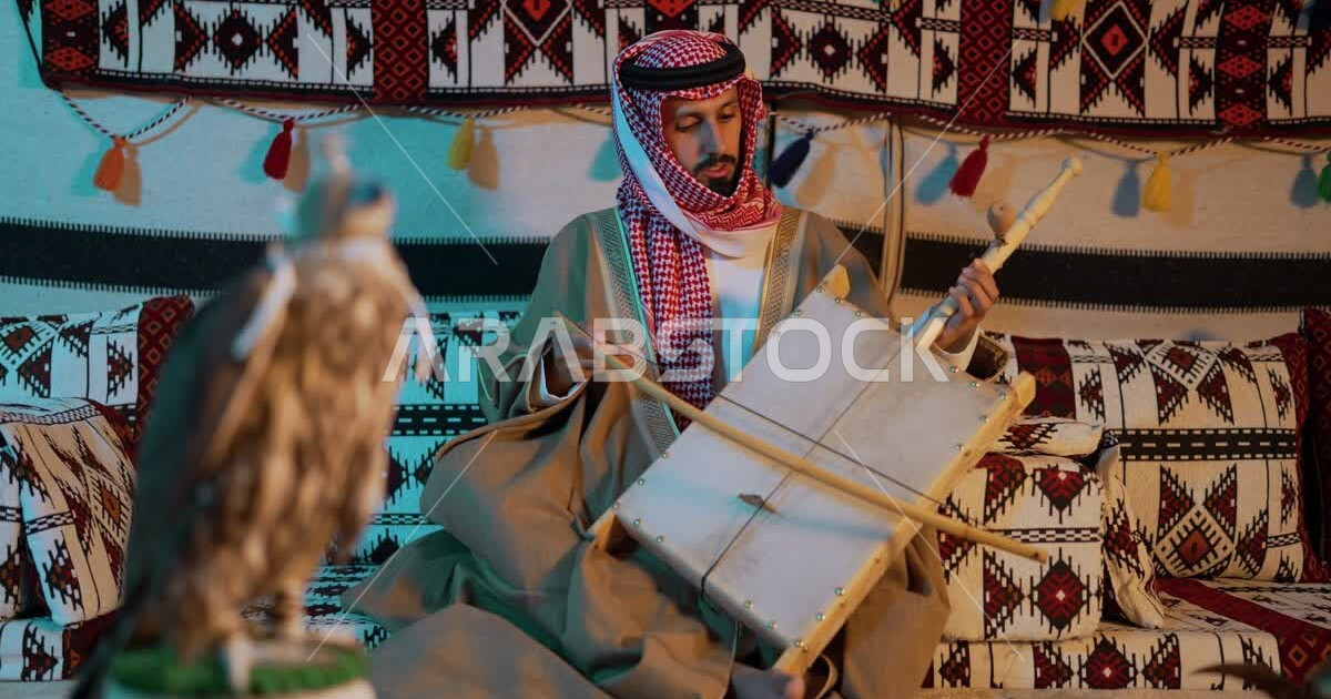 Playing stringed instruments inside a popular tent, enjoying ...