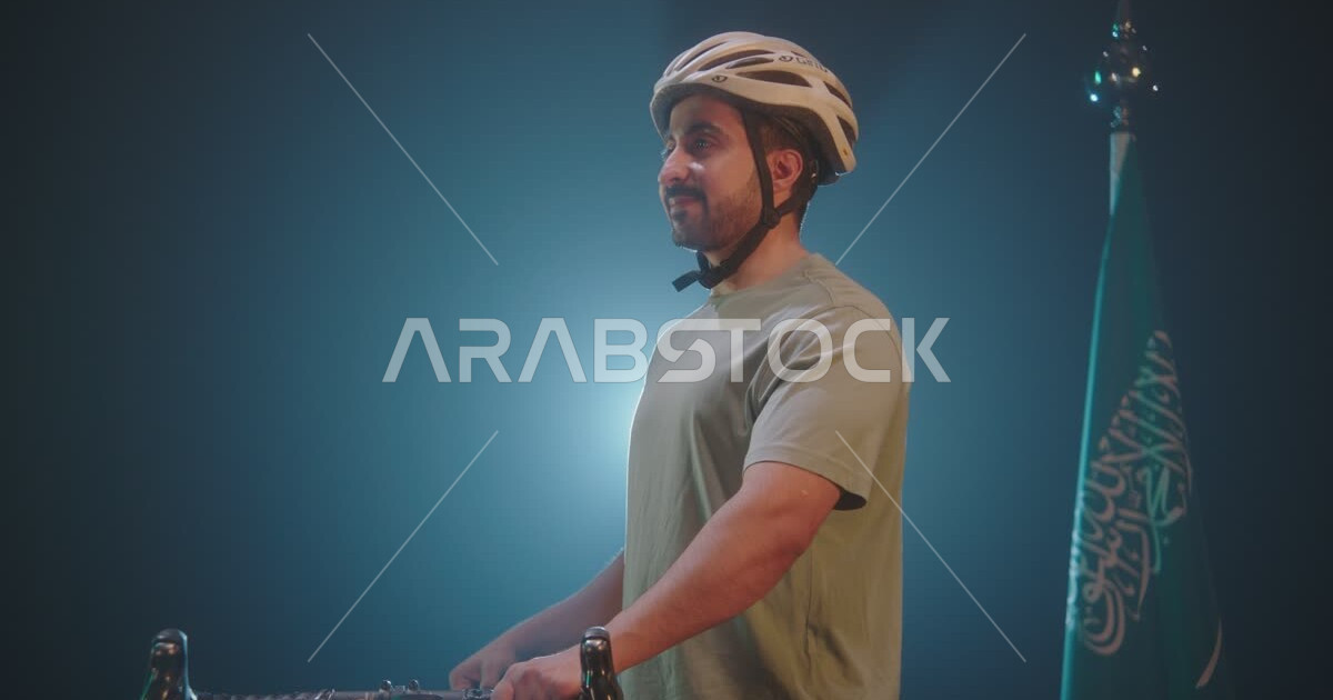 Saudi Cycling Federation competitions, a Saudi Gulf Arab young man ...