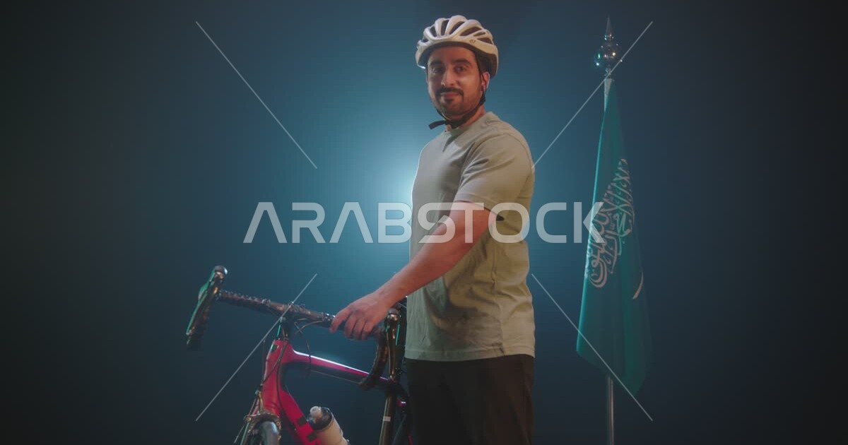 Saudi Cycling Federation competitions, a Saudi Gulf Arab young man ...
