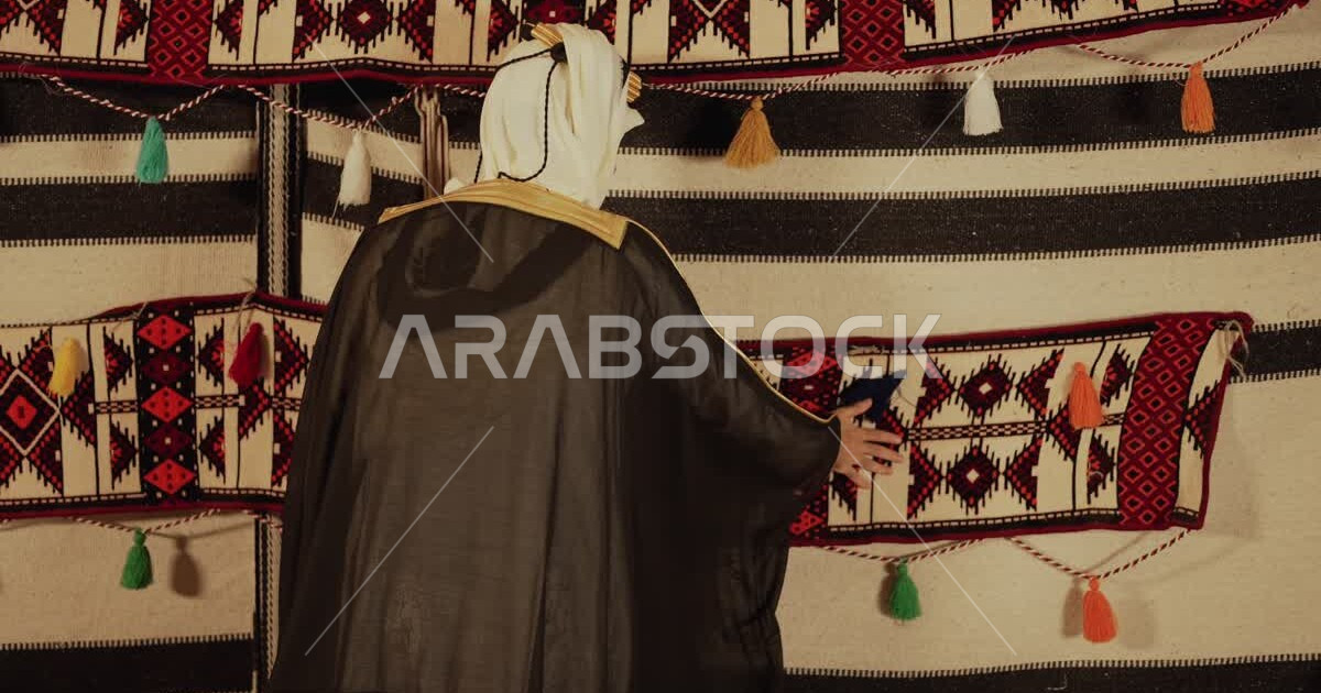 Embroidery with traditional folk patterns, pride in Saudi folk heritage ...