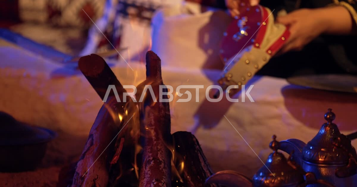 Bedouin life in the Saudi deserts, enjoying the quiet atmosphere in ...