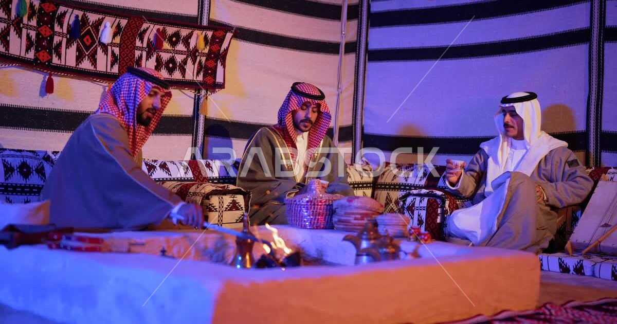 Discussions and dialogues between friends, popular traditional tents, a ...