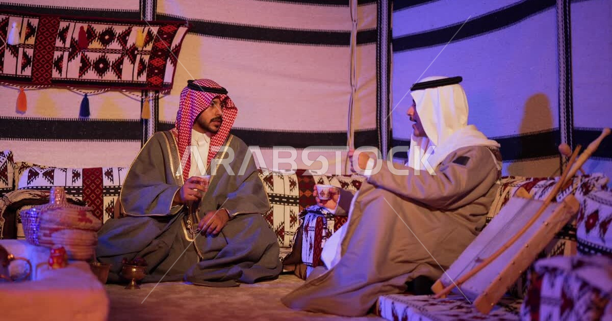 Saudi customs and traditions in serving and preparing Arabic coffee and ...