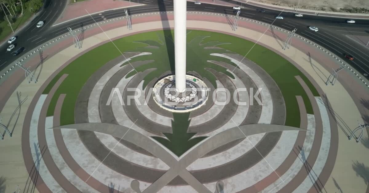 Famous Jeddah landmarks, aerial photography of the longest flagpole in ...