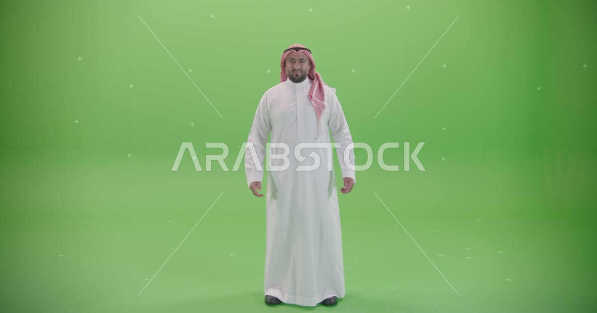 Two hand gestures indicating this place (here), a Saudi Gulf Arab ...