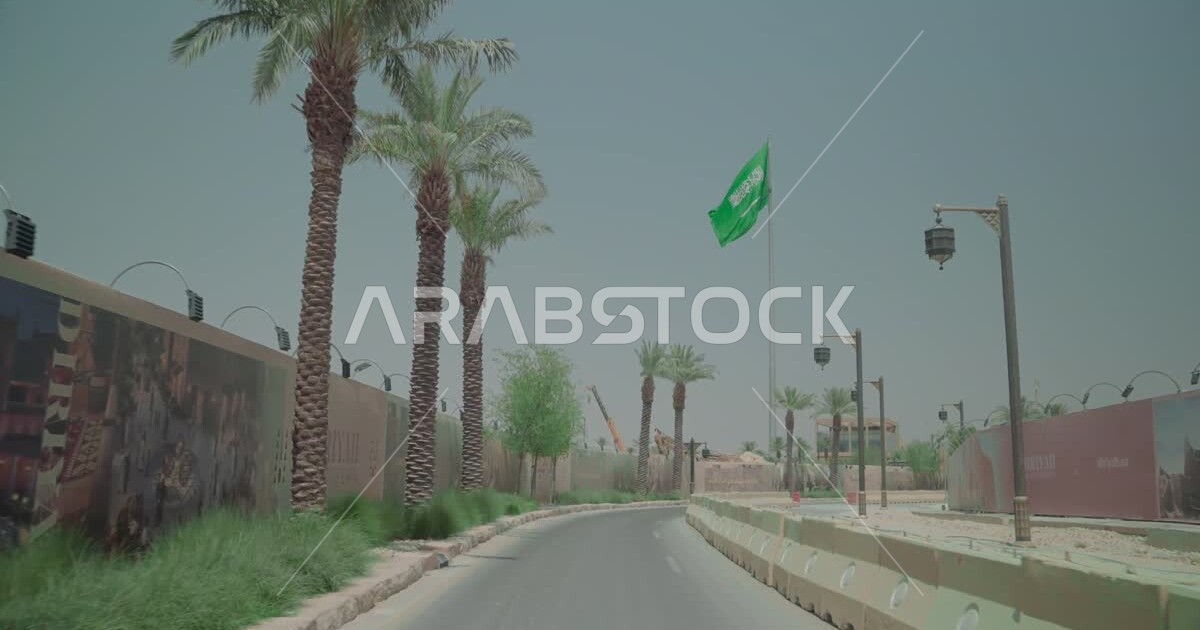 King Salman Square in Diriyah, the tallest flagpole in Diriyah in ...