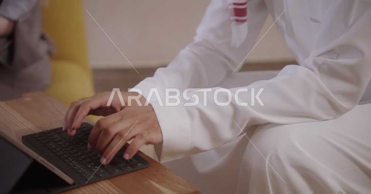 Smart electronic work remotely, enjoying a pleasant time in one of the ...