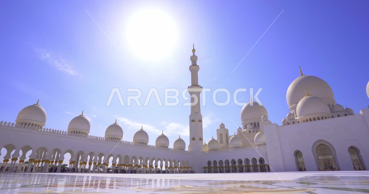 Drone photography of the floor of the outer courtyard of the Sheikh ...